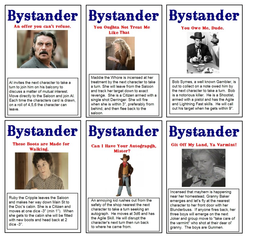 The Rules with No Name: Bystander Event Deck – The Woolshed Wargamer
