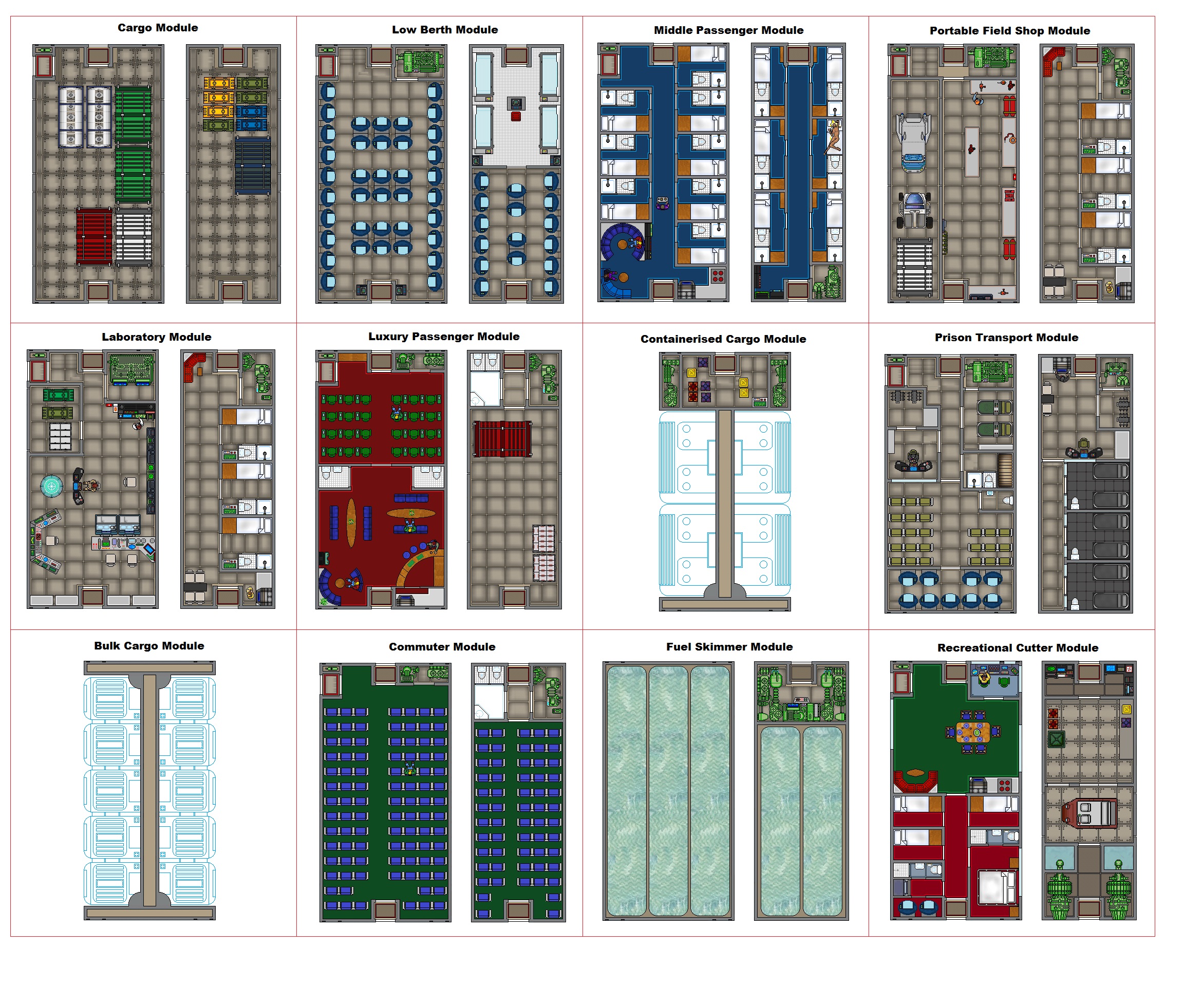 12 Modules for the 50ton Modular Cutter (Traveller) – The Woolshed Wargamer