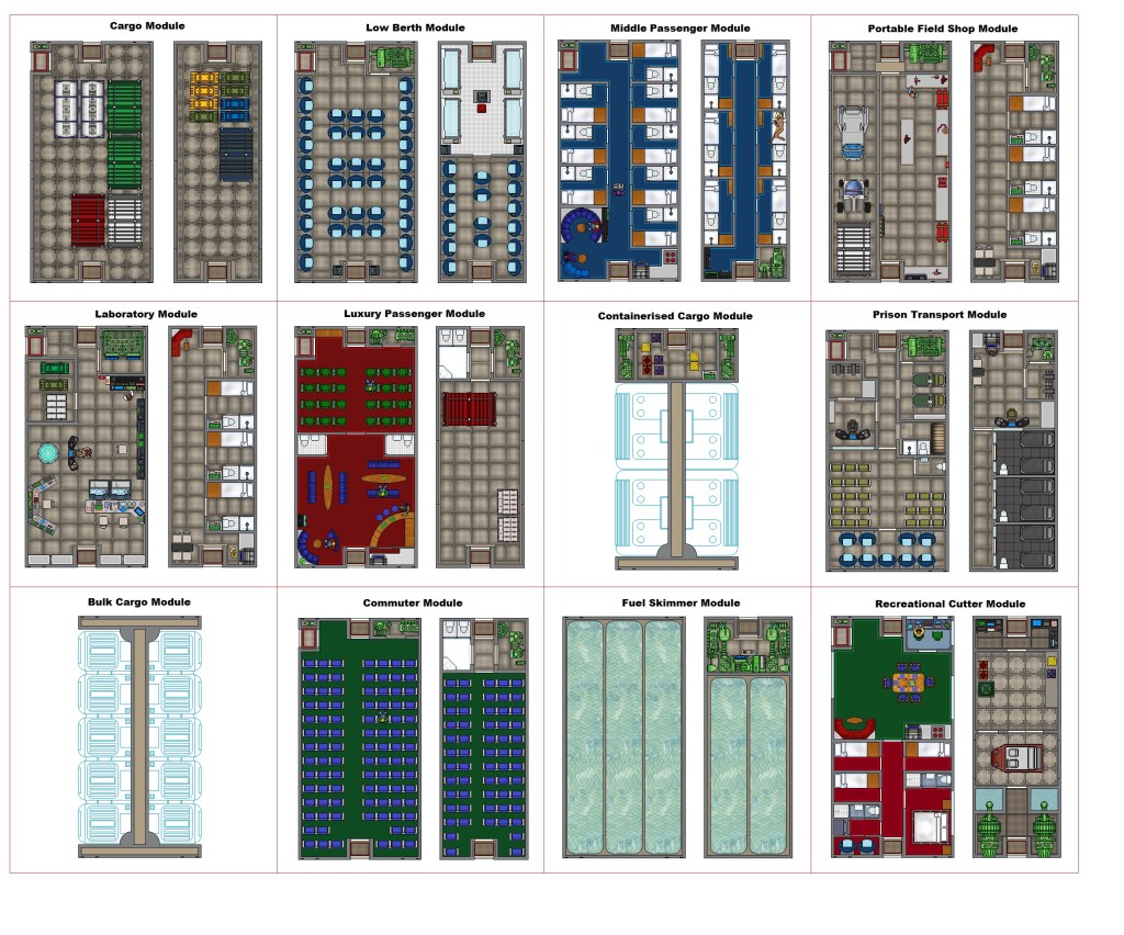 12 Modules for the 50ton Modular Cutter (Traveller) – The Woolshed Wargamer